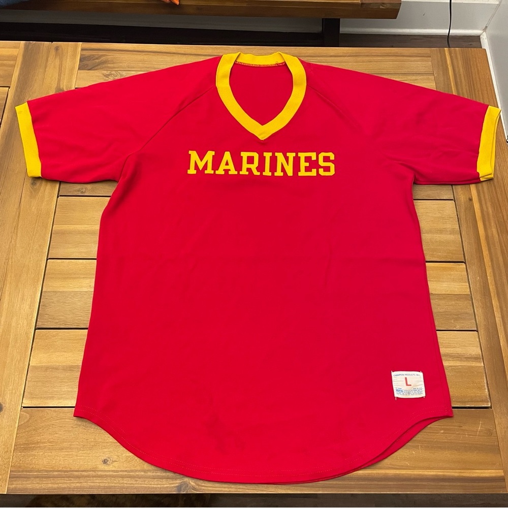 Vintage Champion 80s Marine Corps Usmc Military V Nec… - Gem